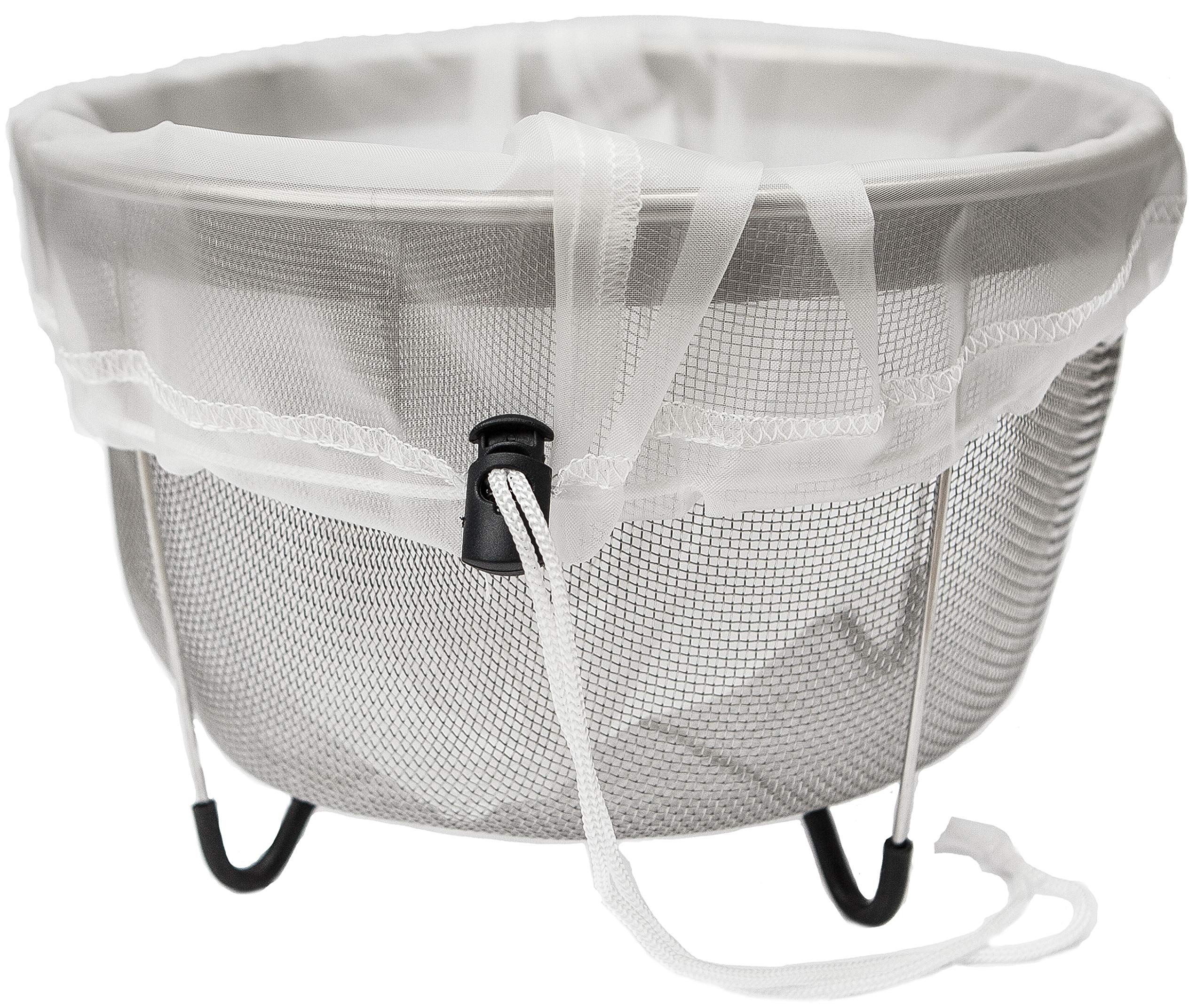 2-Pack Greek Yogurt Maker Strainer Pouch Bag, 16-in x 9-in Multi-Purpose Reusable Fine Mesh Nut Milk Bag, Cold Brew Coffee Filter Bags, Cheese Cloth for Straining, Compatible Instant Pot Accessories