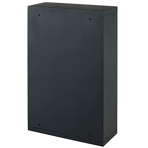 MyGift 18-Inch Bathroom Medicine Cabinet Wall Mounted Metal Storage Cabinet with 3 Shelves Locking Glass Door & Keys
