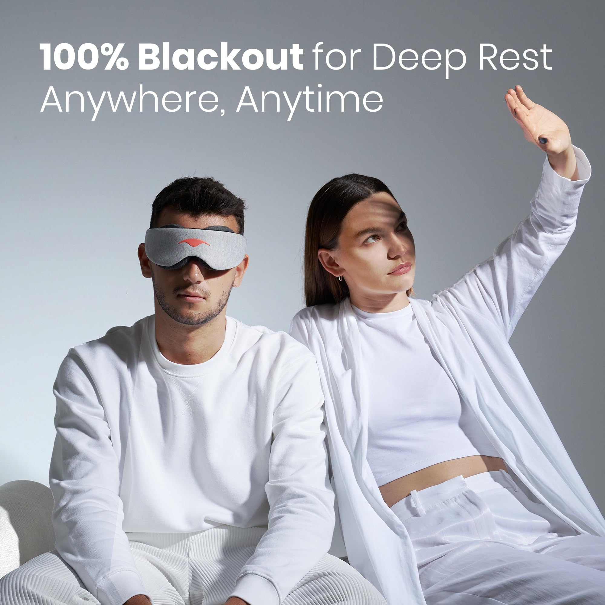 Manta Sleep Mask - 100% Light Blocking Eye Mask, Adjustable Sleeping Mask with Detachable Eye Cups, Ultra Comfortable for Women & Men, Zero Pressure on Lashes, Perfect for Deep Rest/Travel/Shift Work