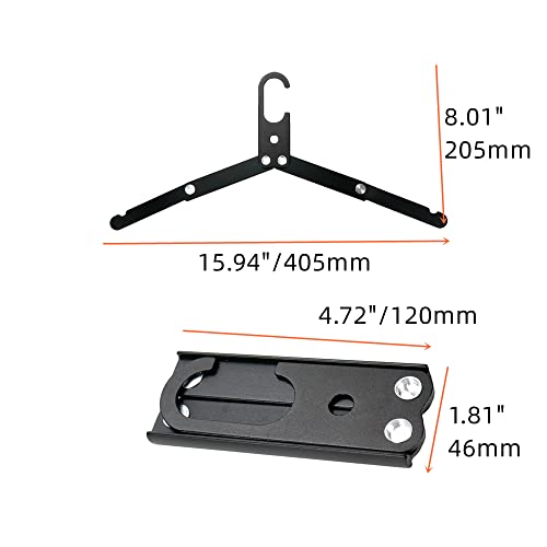 Tsnamay 2Pcs Black Closet Clothes Hangers Folded Hangers Travel Hangers Metal Aluminum Hanger