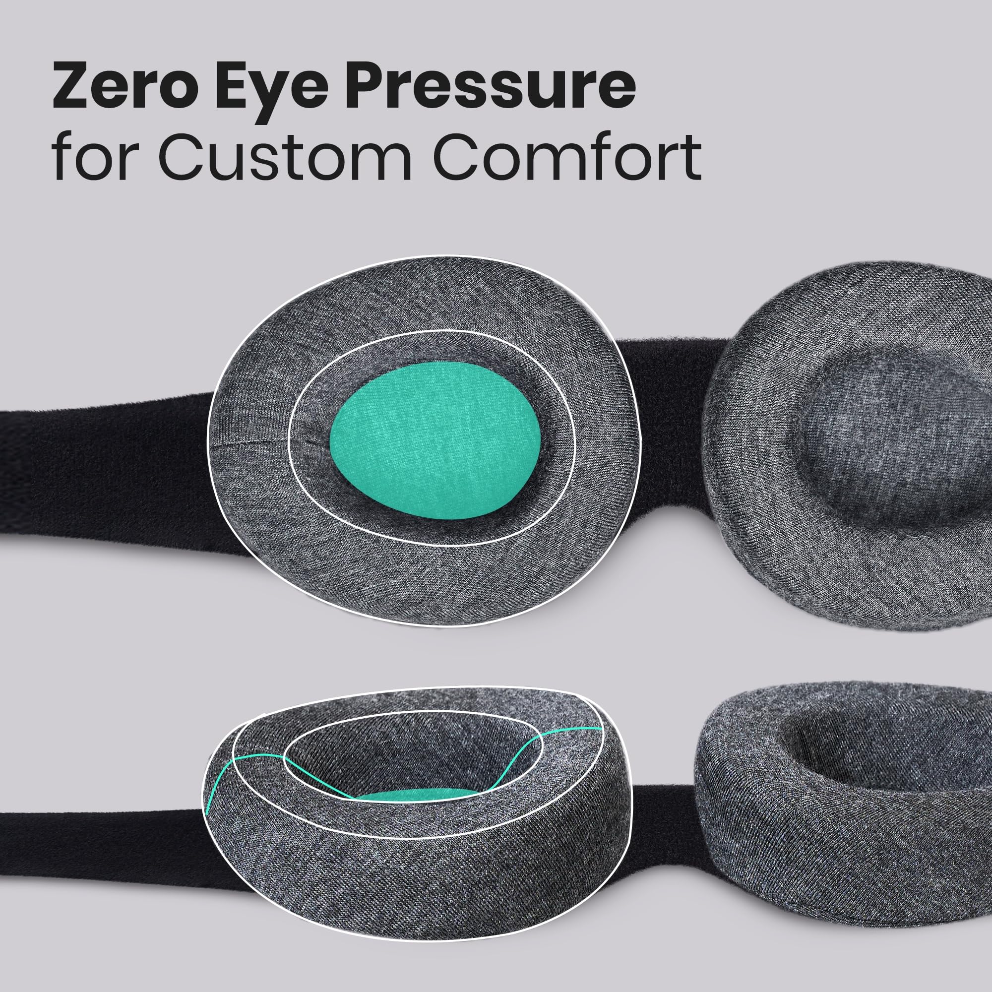 Manta Sleep Mask - 100% Light Blocking Eye Mask, Adjustable Sleeping Mask with Detachable Eye Cups, Ultra Comfortable for Women & Men, Zero Pressure on Lashes, Perfect for Deep Rest/Travel/Shift Work