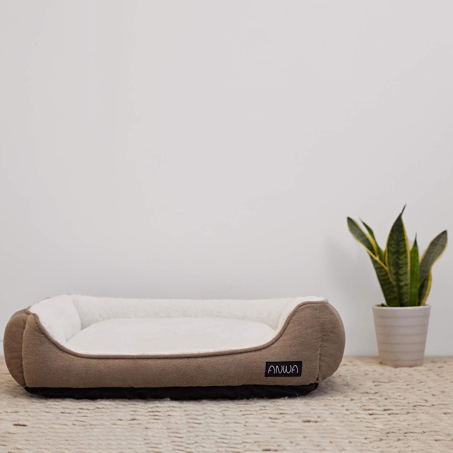 Durable Dog Bed Machine Washable Medium Dog Bed Square, Comfortable Puppy Dog Bed Medium