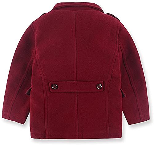 LJYH Children Classic Winter Wool Blend Pea Coats GrilsâDouble Button Warm Trench Dress Jackets 7/8years