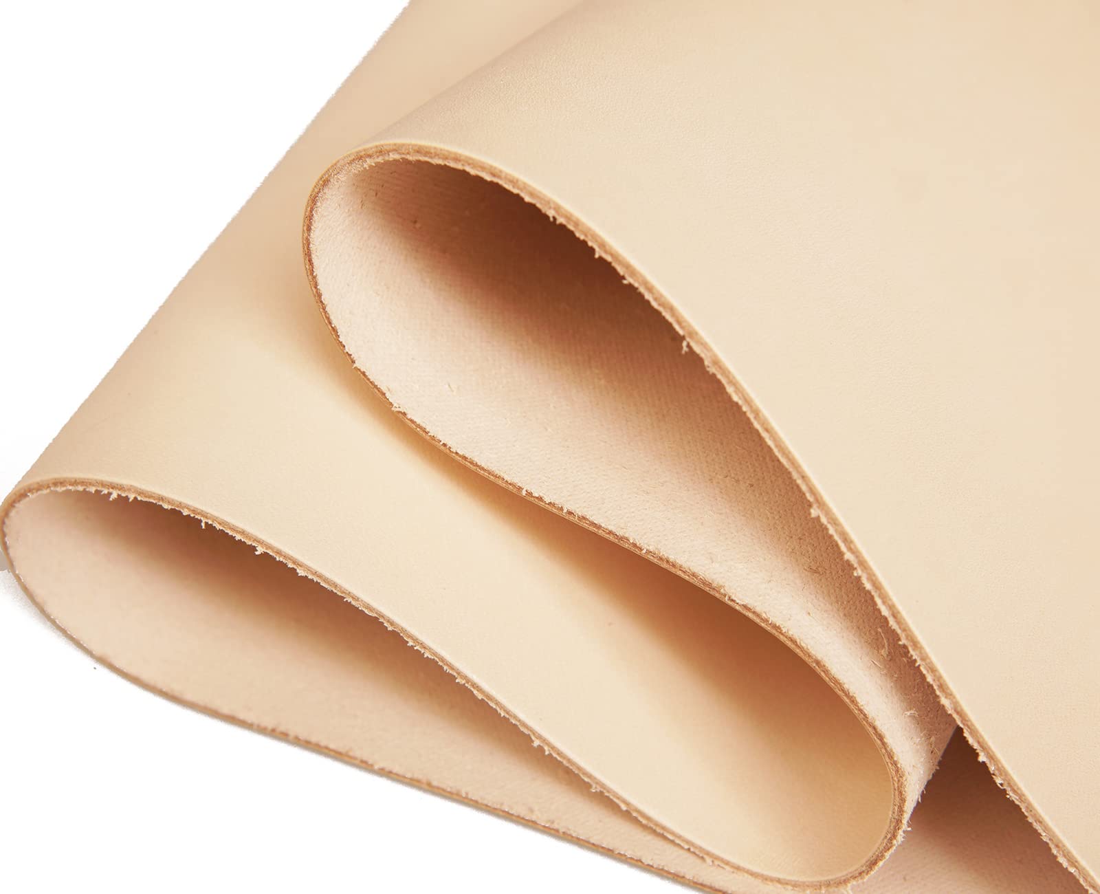 Vegetable Tanned Leather Sheets for Crafts (3.5-4.0oz | 1.5mm Thickness) Full Grain Tooling Leather Thick Cowhide Crafting Leather (Creamy-1.5mm, 10"x10")