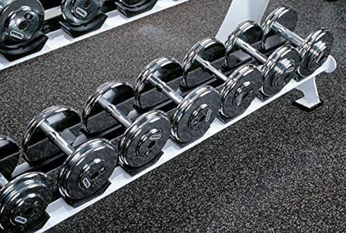 American Floor Mats 3/8in (9mm) Thick Solid Black 4' x 8' Heavy Duty Rubber Rolls, Protective Exercise Mats, Home Gym Rubber Flooring