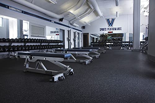 American Floor Mats 3/8in (9mm) Thick Solid Black 4' x 8' Heavy Duty Rubber Rolls, Protective Exercise Mats, Home Gym Rubber Flooring