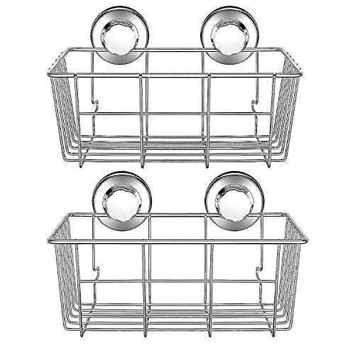 iPEGTOP Vacuum Suction Cup Shower Soap Dishes & Shower Caddy Bath Shelf for Bathroom Storage Organizer