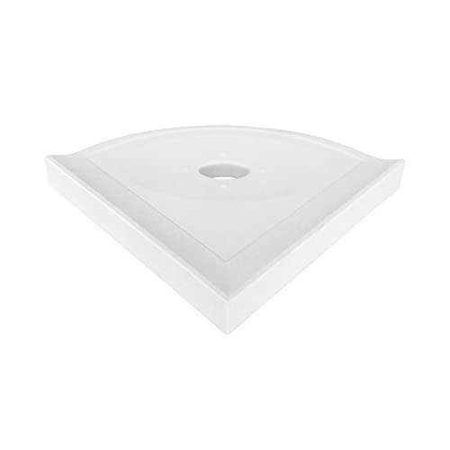 Questech Décor 8 Inch Corner Shower Shelf and 5 Inch Shower Caddy Soap Dish, Metro Flatback Wall Mounted Bathroom Shower Organizer, Bright White Matte