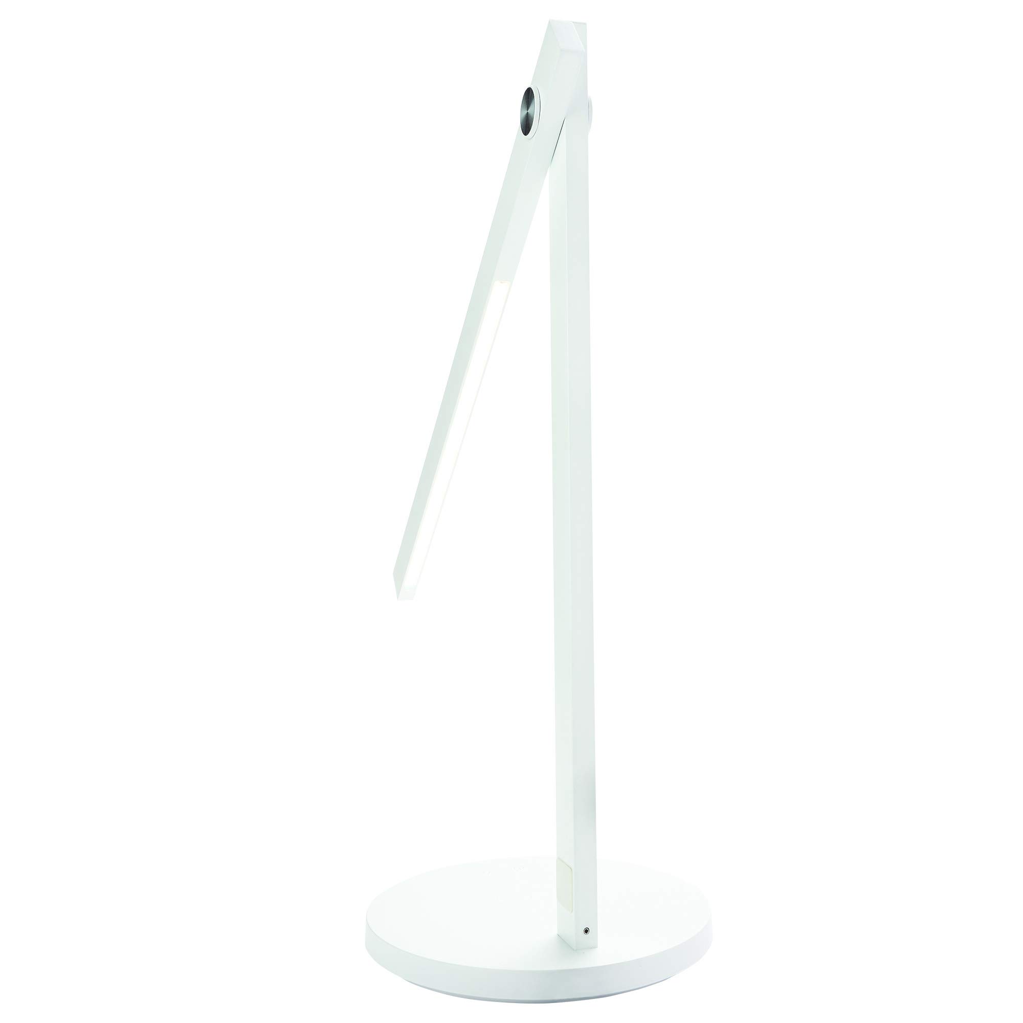 Newhouse Lighting NHDK-AD-WH Adonis Minimalist Modern LED Desk Lamp with Fast Wireless Charger for iPhone, Samsung & Qi-Enabled Phones, 3 Brightness Levels & 3 Color Modes, White