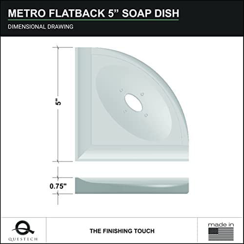 Questech Décor 8 Inch Corner Shower Shelf and 5 Inch Shower Caddy Soap Dish, Metro Flatback Wall Mounted Bathroom Shower Organizer, Bright White Matte