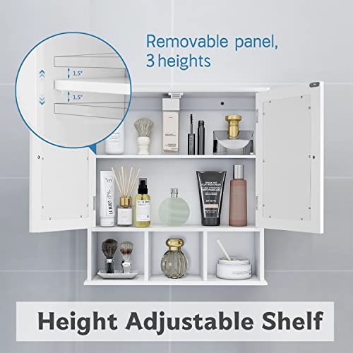 TaoHFE White Bathroom Wall Cabinet and White Bathroom Storage Cabinet Set,Towel Cabinet for Bathroom Floor Cabinet and Bathroom Medicine Cabinet Set