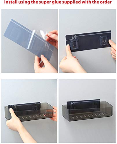 Cq acrylic Bathroom Shower Shelf,Wall Shower Caddy Shelf Non Drilling Adhesive and No Damage Wall Mount, 2 Pack