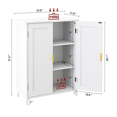 TaoHFE White Bathroom Wall Cabinet and White Bathroom Storage Cabinet Set,Towel Cabinet for Bathroom Floor Cabinet and Bathroom Medicine Cabinet Set
