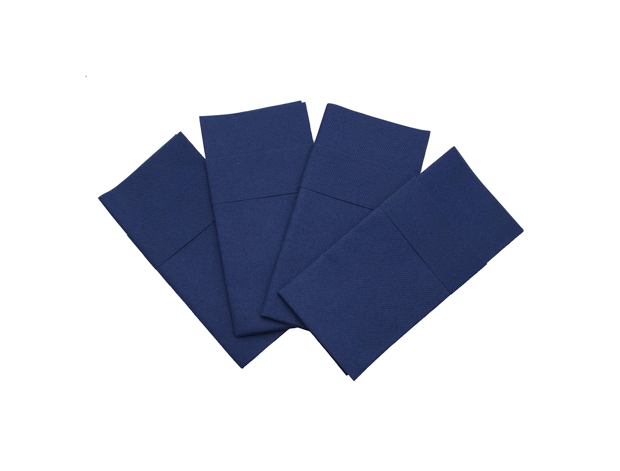 Navy Dinner Napkins Cloth Like with Built-in Flatware Pocket, Linen-Feel Absorbent Disposable Paper Hand Napkins for Kitchen, Bathroom, Parties, Weddings, Dinners or Events, 16x16 inches, Pack of 50