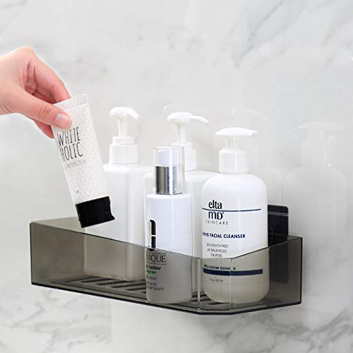 Cq acrylic Bathroom Shower Shelf,Wall Shower Caddy Shelf Non Drilling Adhesive and No Damage Wall Mount, 2 Pack
