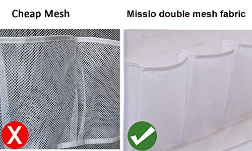 MISSLO Mesh Shower Organizer Hanging 15 Pockets Over the Door Bathroom Storage + 8 Pockets Mesh Shower Organizer