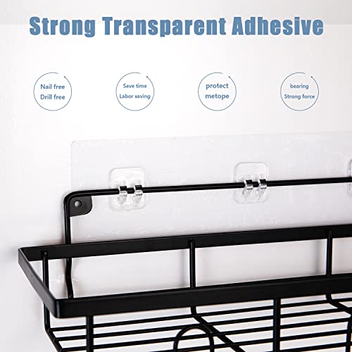 YAWSOUP 3-Pack Shower Caddy Shelf,Shower Storage Organizer ,Can be Non-Porous Adhesive, can be drilled, Suitable for Bathroom, Toilet, Shower, Kitchen