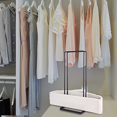 LMIP Hanger Storage Rack, Portable Hanger Storage Rack for Closet Laundry Room, Detachable Metal Stand Hanger Rack for Kids Adult Hanger, Black