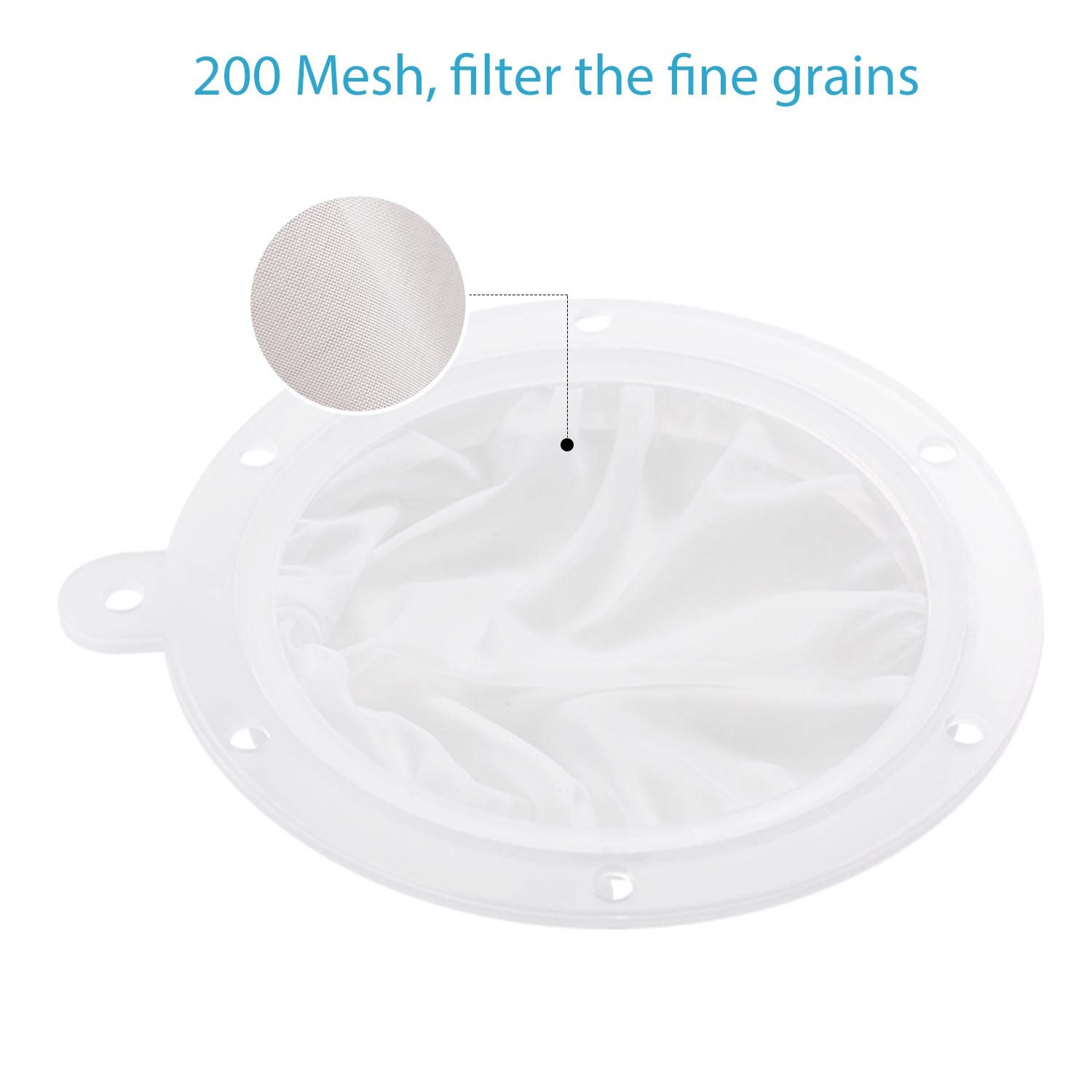 Toncoo 5.5-Inch Premium Food Filter Strainer, 200 Mesh Food Grade Filter Mesh, Tritan BPA Free Strainer Compatible with 5 Inch Kitchen Funnels, Ideal for Filtering Coffee, Juice, Oils, Wine, Soy Milk