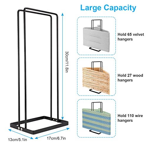 LMIP Hanger Storage Rack, Portable Hanger Storage Rack for Closet Laundry Room, Detachable Metal Stand Hanger Rack for Kids Adult Hanger, Black