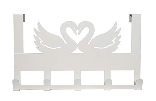 Mango Steam Over-The-Door Organizer Hanger for Towels, Hats, Hoodies, Coats, Backpacks, & Keys (Swan, White)