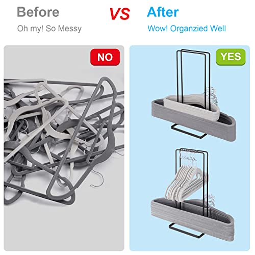 LMIP Hanger Storage Rack, Portable Hanger Storage Rack for Closet Laundry Room, Detachable Metal Stand Hanger Rack for Kids Adult Hanger, Black