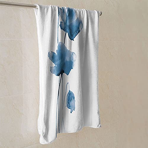 Ideolocator Chic Boho Exotic Flowers Hand Towels for Bathroom Soft Large Decorative Hand Towels Multipurpose for Bathroom, Hotel, Gym and Spa (27.5x15.7in, White)