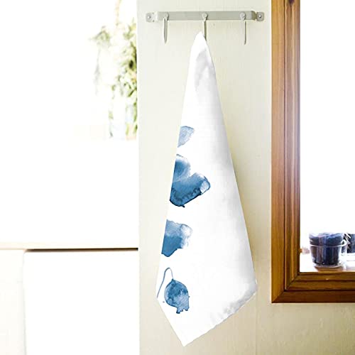 Ideolocator Chic Boho Exotic Flowers Hand Towels for Bathroom Soft Large Decorative Hand Towels Multipurpose for Bathroom, Hotel, Gym and Spa (27.5x15.7in, White)