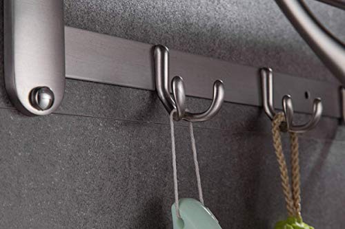 ELLO&ALLO Towel Racks for Bathroom Shelf with Foldable Towel Bar Holder and Hooks Wall Mounted Multifunctional Racks, Brushed Nickel