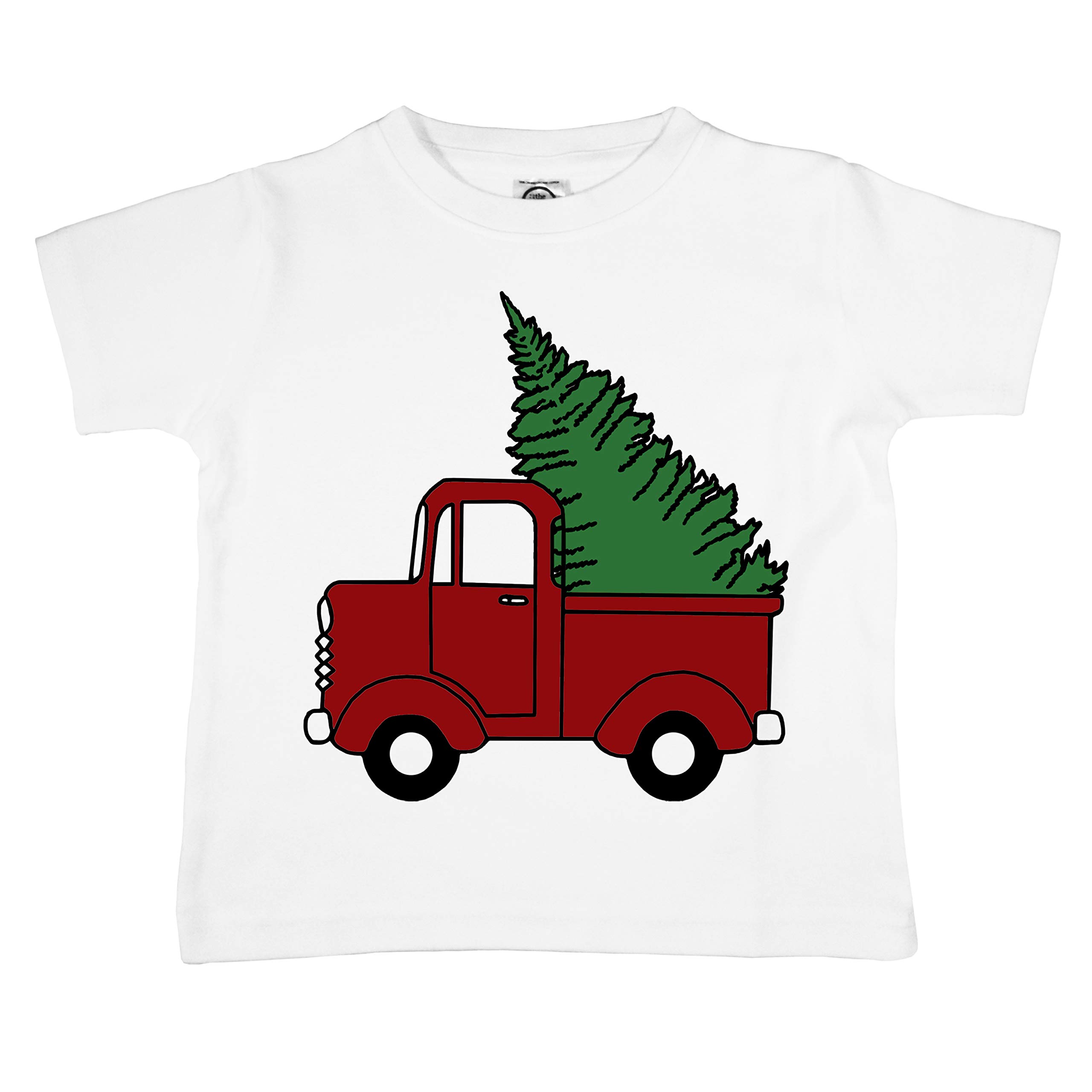 The Spunky Stork Little Boy Girl Christmas Vacation Tree Truck Wagon Kids Outfit (18-24M) White