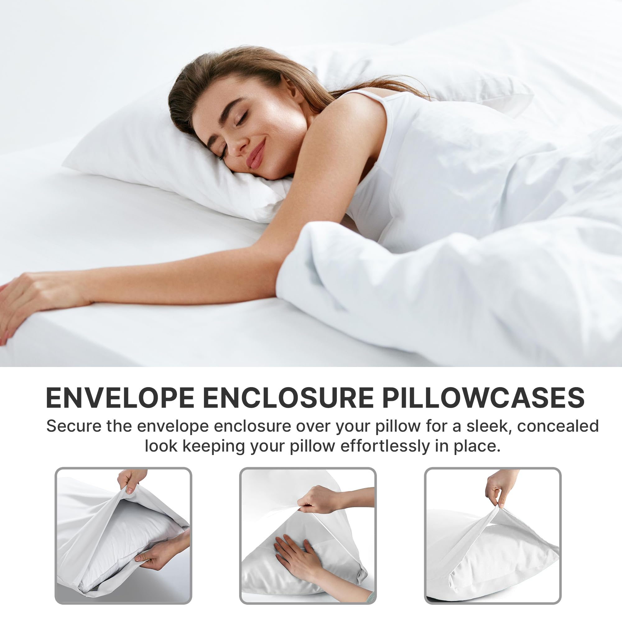 Queen Pillow Cases Set of 4 - Ultra Soft Hotel Quality Pillowcase Covers - Luxury Comfy Bedding for Women, Men, Kids & Teens - Machine Washable Pillow Protectors - 4 Pieces Set - Queen Size Dark Grey