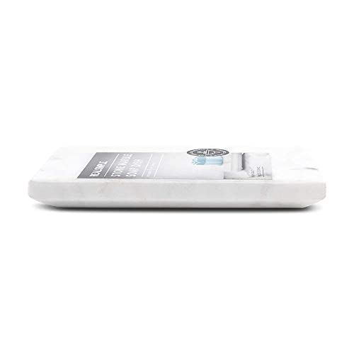 Real Simple Bathroom Accessory Set | Complete 6 Piece Bathroom Decor l Soap Dispenser, Cotton Ball Holder, Soap Dish, Toothbrush Holder & More (White Marble)