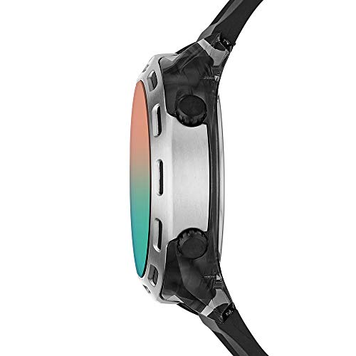 Diesel Men's 46mm Crusher Lightweight Nylon and Silicone Digital Watch, Color: Silver, Black (Model: DZ1893)