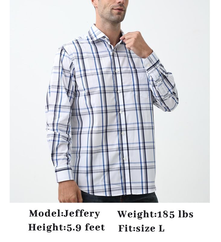 Double Pump Mens Button Down Shirts Cotton Long Sleeve Shirts Regular Fit(RM08LS02,XXL)