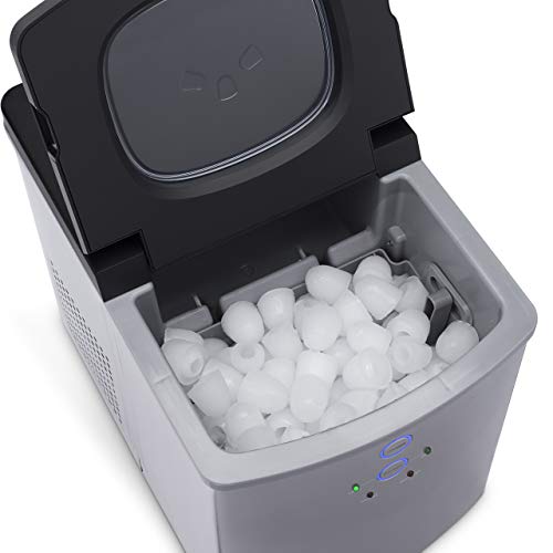 Newair Portable Countertop Ice Maker, Silver | 33 lbs. Of Ice A Day, Ice Cubes Ready In 8 Minutes With 2 Ice Bullet Sizes | Ideal For Home, Office, Bar, RV NIM033SS00