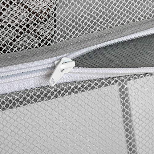 Jucoan 2 Pack Detachable Hanging Handbag Purse Organizer for Closet, Breathable Mesh Purse Storage Holder with 4 Large Mesh Shelves for Wardrobe Closet, 52”X 15.8”, Grey