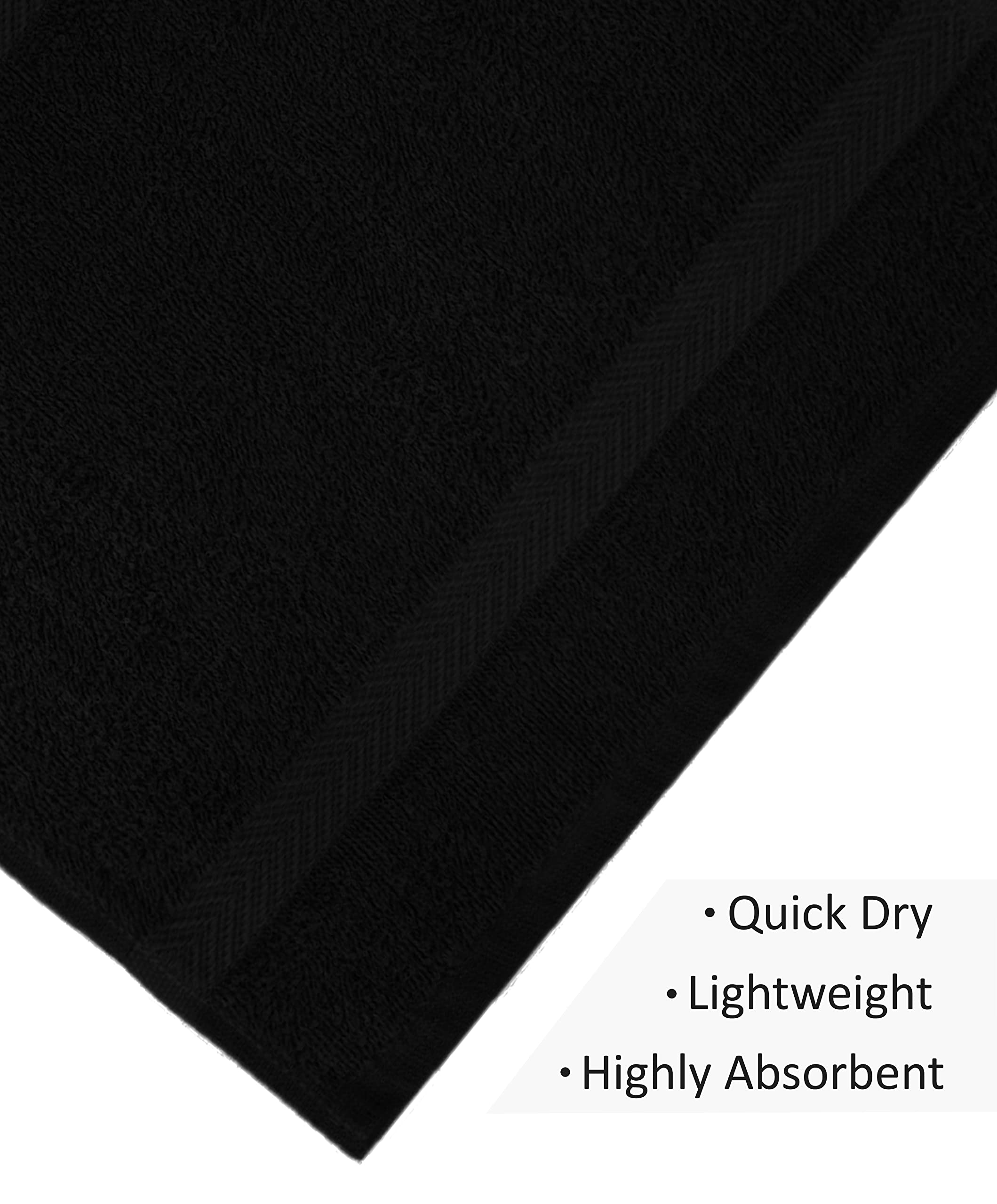 COTTON CRAFT Simplicity Bath Towels Set -7 Pack- 27x52-100% Cotton Bath Towel - Lightweight Absorbent Soft Easy Care Quick Dry Everyday Luxury Hotel Spa Gym Shower Beach Pool Camp Travel Dorm - Black