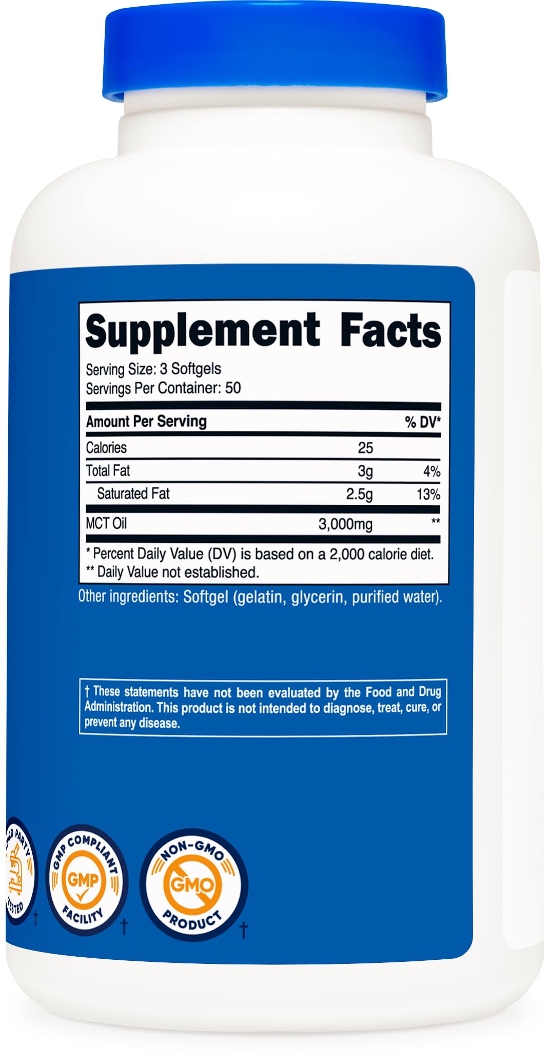 Nutricost MCT Oil Softgels 1000mg, 150 SFG (3,000mg Serv) - Great for Keto, Ketosis, and Ketogenic Diets