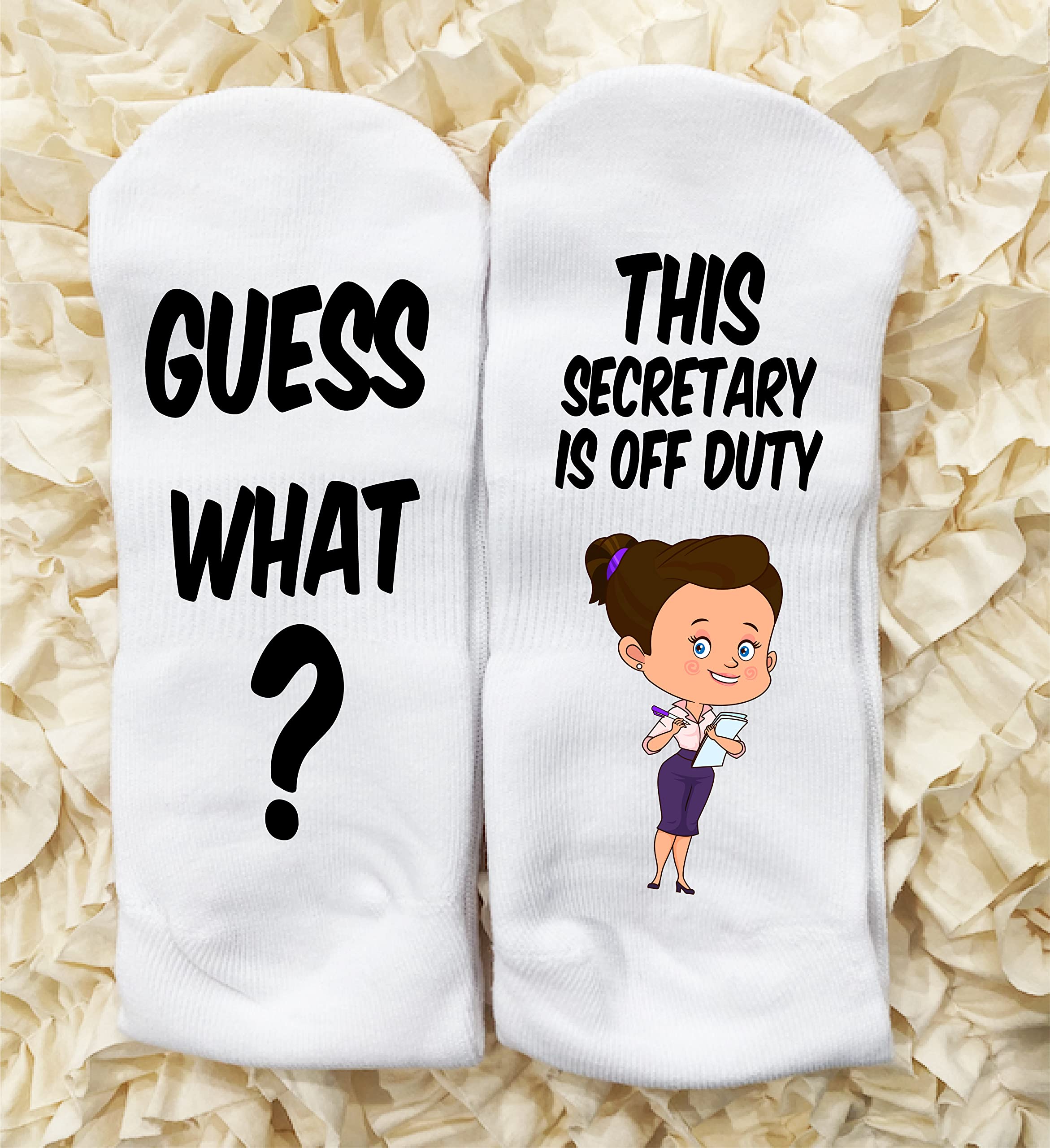 Funky Fun Socks With Sayings: Handcrafted Novelty Delights for All Ages, Versatile Sizing for Sizes 6-14, Exceptional Comfort & Durability, Off Duty Collection- This Secretary is Off Duty