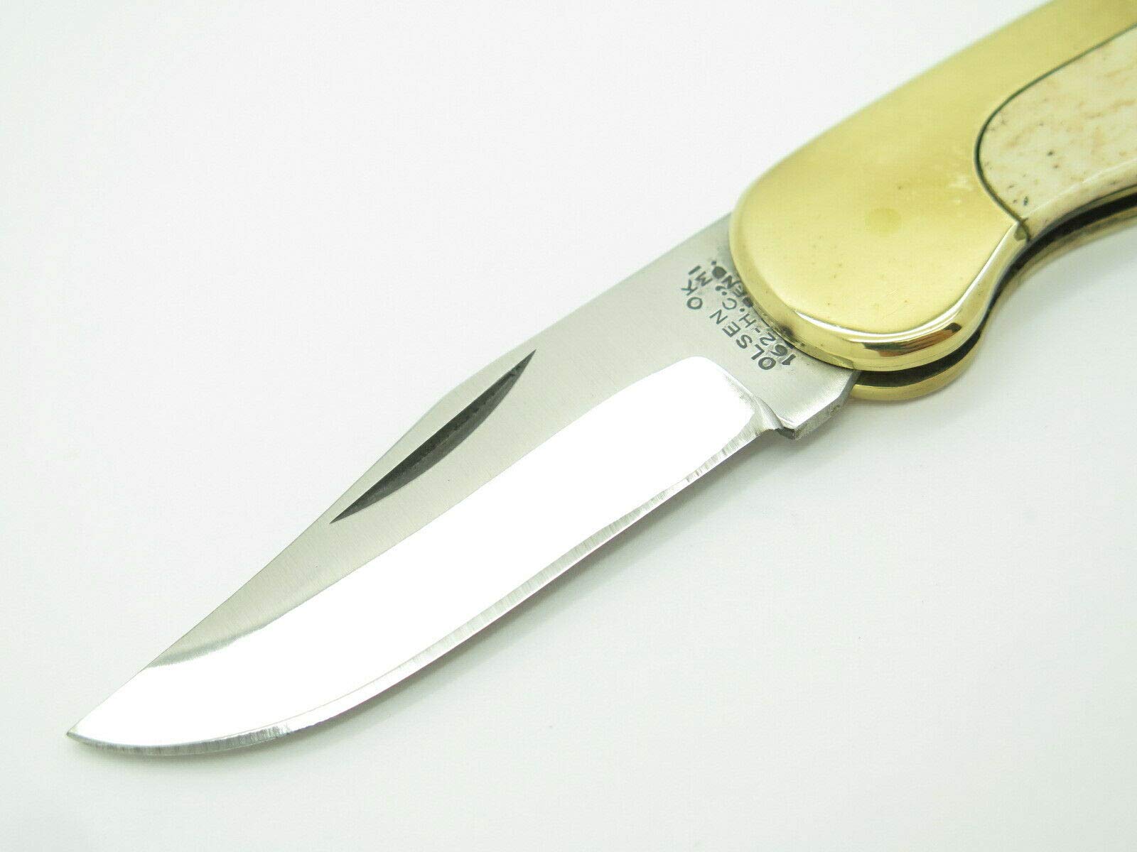 Olsen OK 162 Lil Brassy Seizo Imai Seki Japan Folding Lockback Pocket Knife Vintage Old Stock