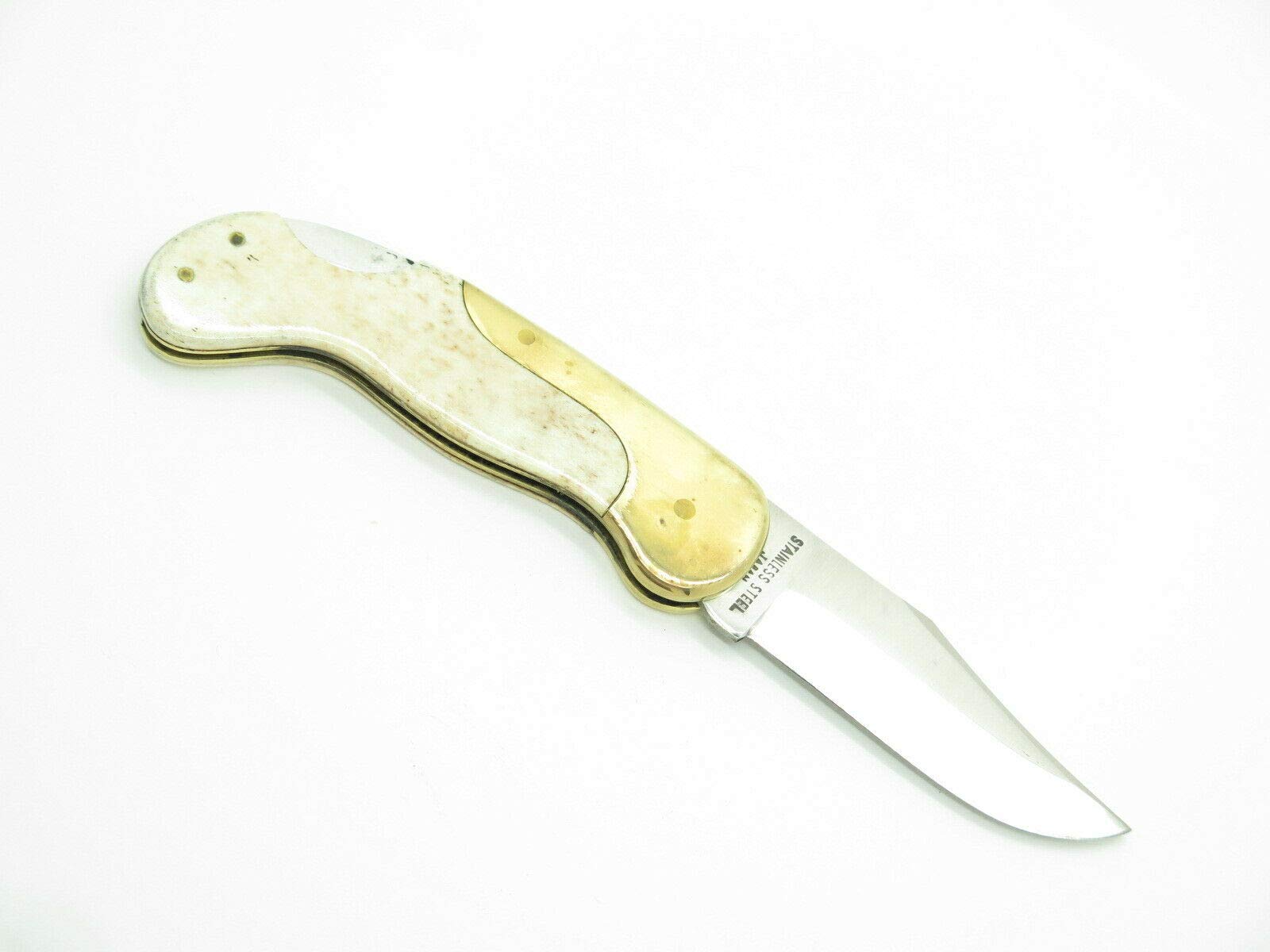 Olsen OK 162 Lil Brassy Seizo Imai Seki Japan Folding Lockback Pocket Knife Vintage Old Stock