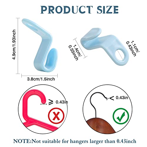 Clothes Hanger Connector Hooks 100 PCS, Hanger Extender Clips, Thicken, Load 30 Pounds,Cascading Hangers Space Saving Organizer for Heavy Duty Clothes Closet Plastic Mini Cascading Connection Hooks