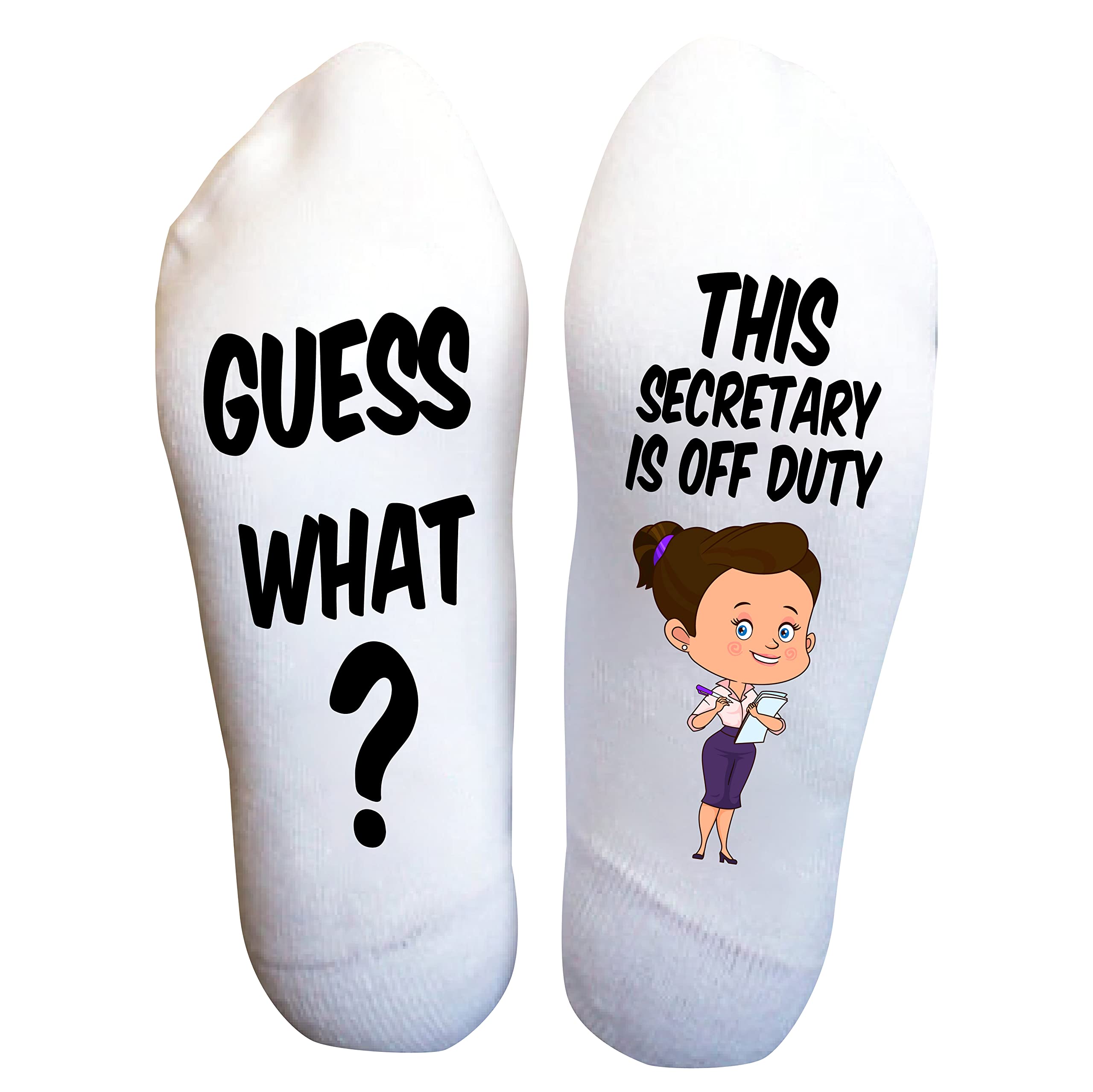 Funky Fun Socks With Sayings: Handcrafted Novelty Delights for All Ages, Versatile Sizing for Sizes 6-14, Exceptional Comfort & Durability, Off Duty Collection- This Secretary is Off Duty