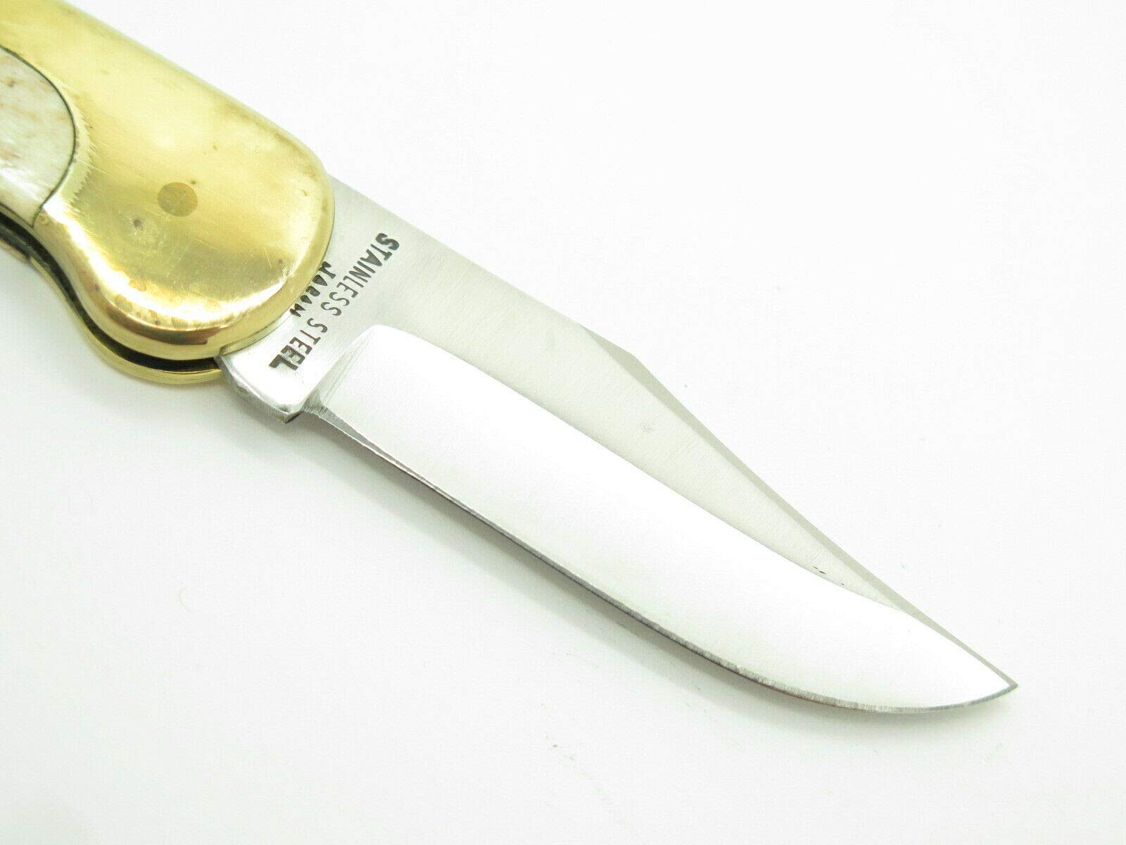 Olsen OK 162 Lil Brassy Seizo Imai Seki Japan Folding Lockback Pocket Knife Vintage Old Stock