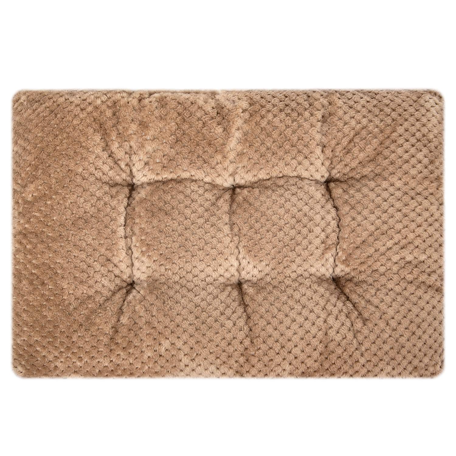 WONDER MIRACLE Fuzzy Deluxe Pet Beds, Super Plush Dog or Cat Beds Ideal for Dog Crates, Machine Wash & Dryer Friendly (15" x 23", S-Mocha)
