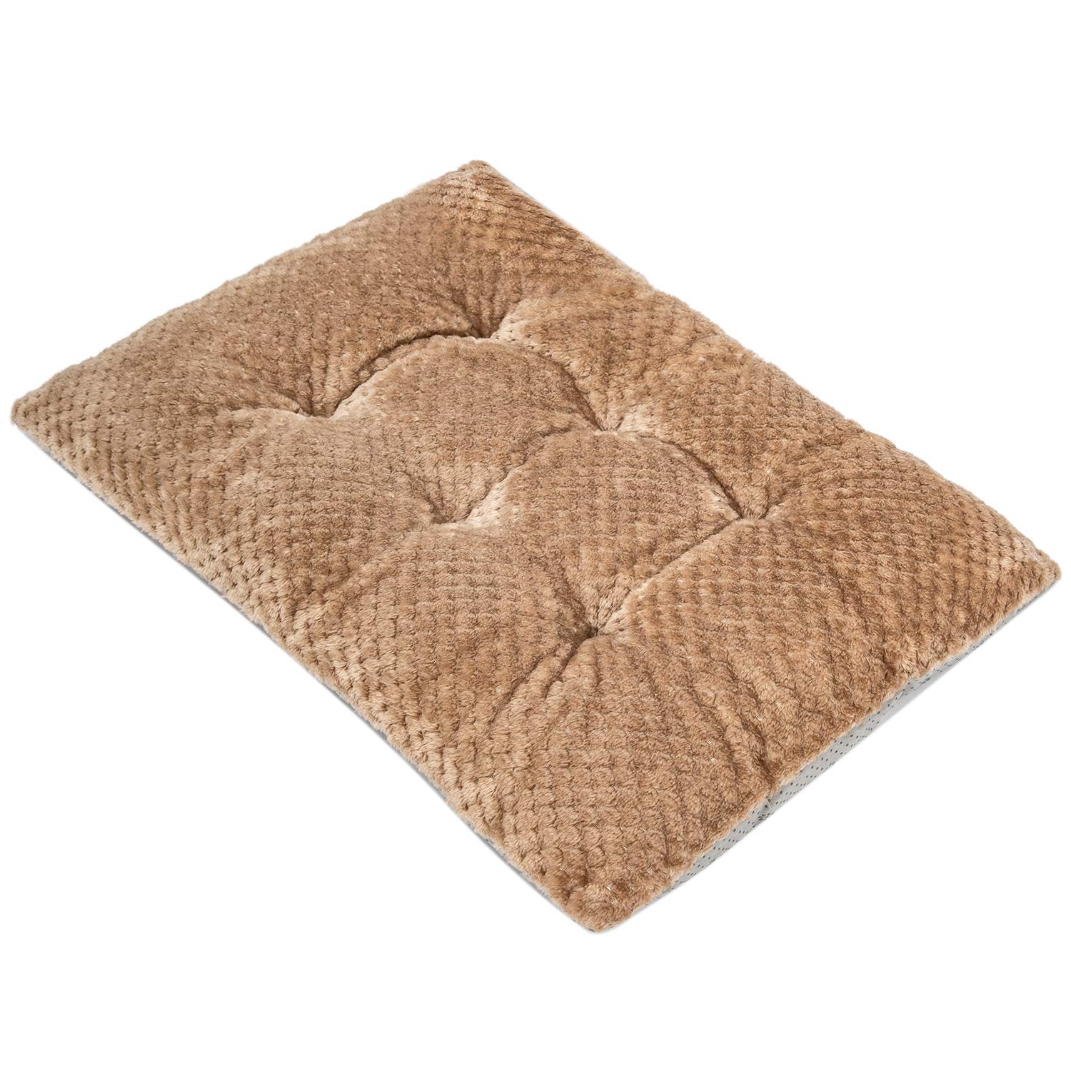 WONDER MIRACLE Fuzzy Deluxe Pet Beds, Super Plush Dog or Cat Beds Ideal for Dog Crates, Machine Wash & Dryer Friendly (15" x 23", S-Mocha)