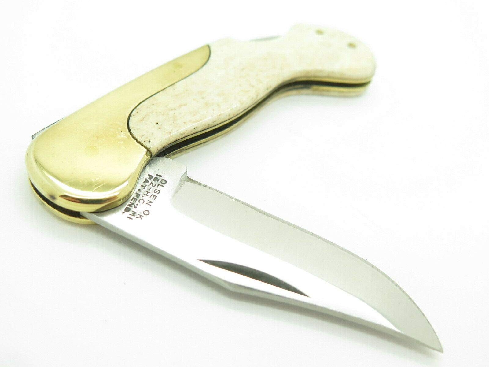 Olsen OK 162 Lil Brassy Seizo Imai Seki Japan Folding Lockback Pocket Knife Vintage Old Stock