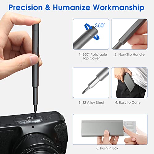 SOONAN Mini Precision Screwdriver Set, 48 in 1 Small Screwdriver Torx Bit Set, with Premium Quality Aluminum Case for iPhone, Smartphone, iPad, PC, Electronic Toys, Laptop, Eyeglasses
