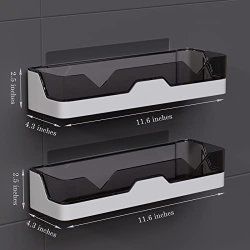 UIFER 2-Pack Adhesive Shower Caddy, Shower Shelves with Hooks, No Drilling Shower Racks for inside shower & Kitchen Storage