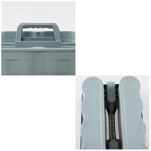 Tstorage 6-Pack Plastic Caddy for Cleaning Products, Caddy with Handle, Gray